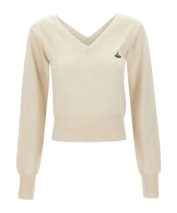 VIVIENNE WESTWOOD Beatrice Cropped V-neck Sweater