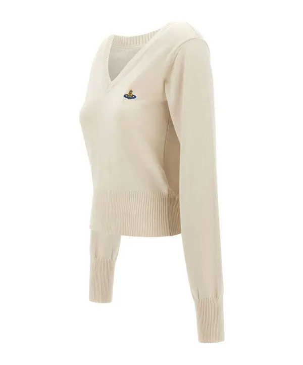 VIVIENNE WESTWOOD Beatrice Cropped V-neck Sweater