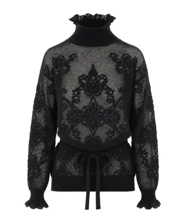 TWINSET Jacquard Knit Top With Ties