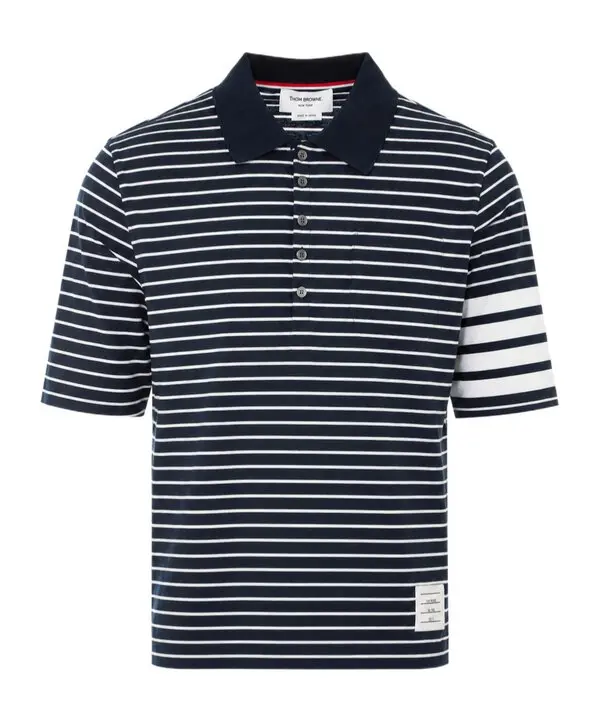 Thom Browne 4-bar Striped Polo Shirt