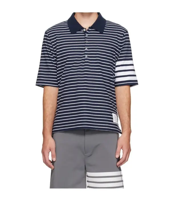 Thom Browne 4-bar Striped Polo Shirt