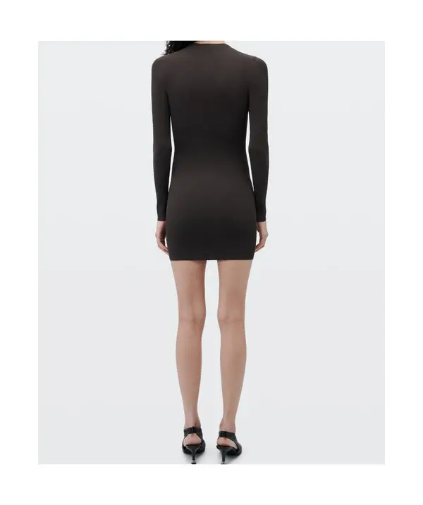 Alexander Wang Logo Long-sleeved Crewneck Mini Dress - No
