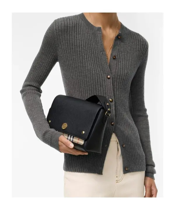 Burberry Check Crossbody Bag - Black