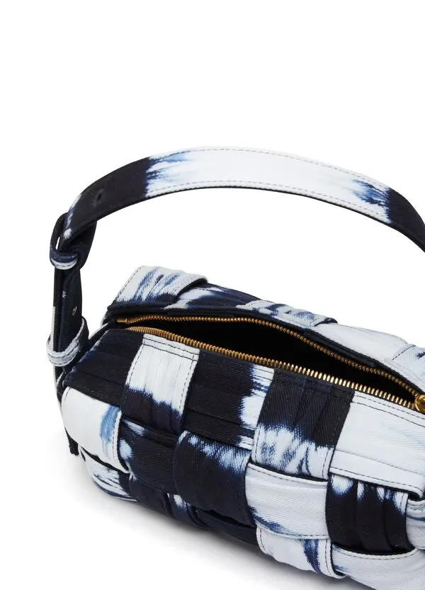 Bottega Veneta Tie-dye Woven Shoulder Bag - Black