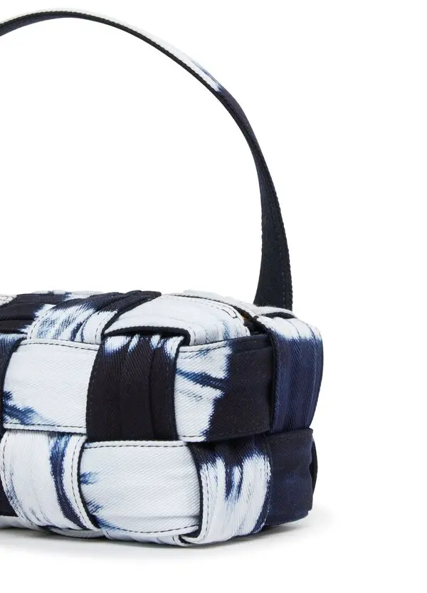 Bottega Veneta Tie-dye Woven Shoulder Bag - Black