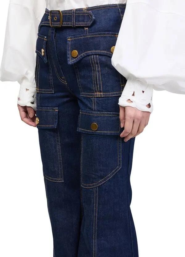 Zimmermann Luna Utility Flared Jeans