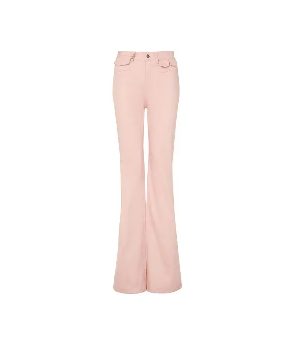 Chloé Fitted Cropped Bootcut Cotton Pants