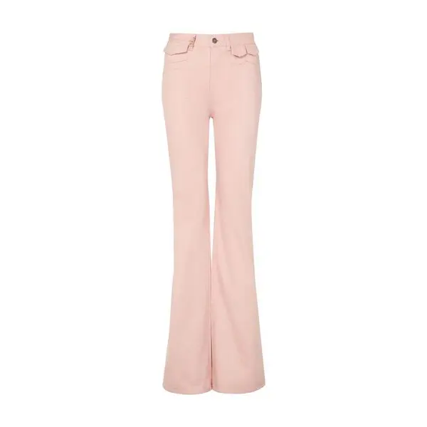 Chloé Fitted Cropped Bootcut Cotton Pants
