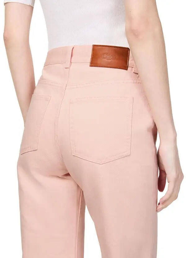Chloé Fitted Cropped Bootcut Cotton Pants