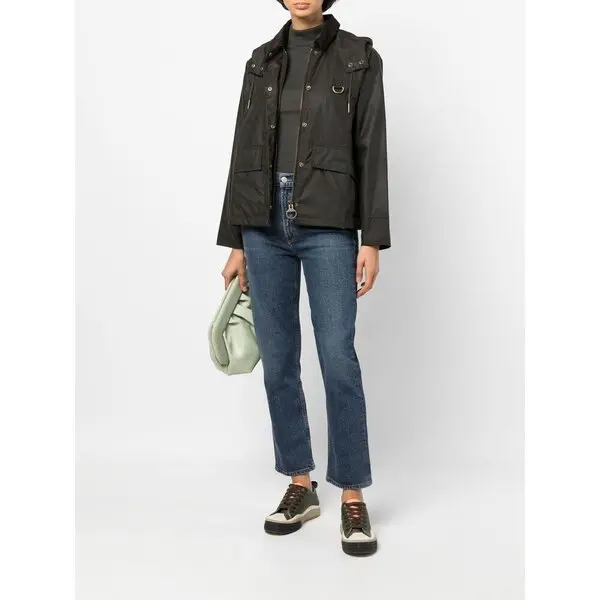 Barbour Avon Hooded Waxed Jacket - Black