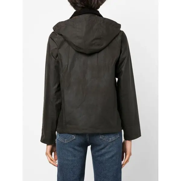 Barbour Avon Hooded Waxed Jacket - Black
