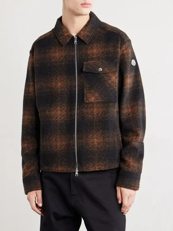 Moncler Checked Flannel Overshirt - Red