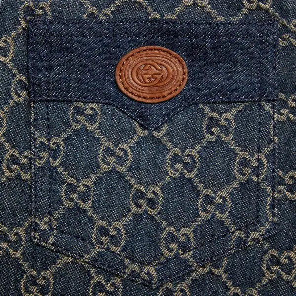 Gucci Gg Jacquard Denim Skirt