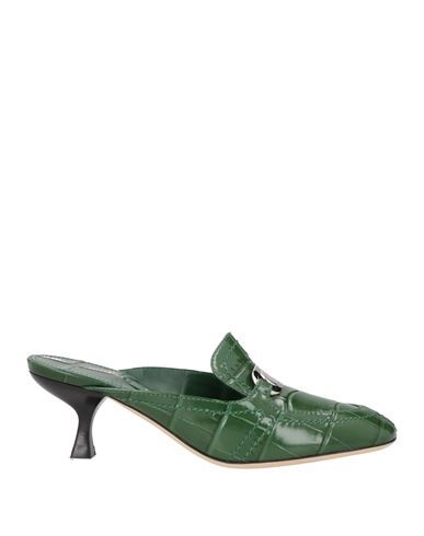 FERRAGAMO Calfskin Mules With Crocodile Print