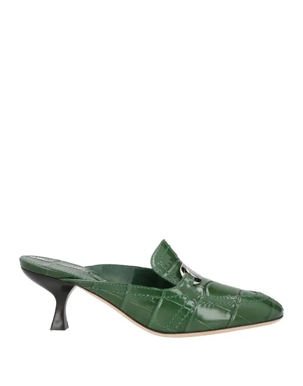 FERRAGAMO Calfskin Mules With Crocodile Print