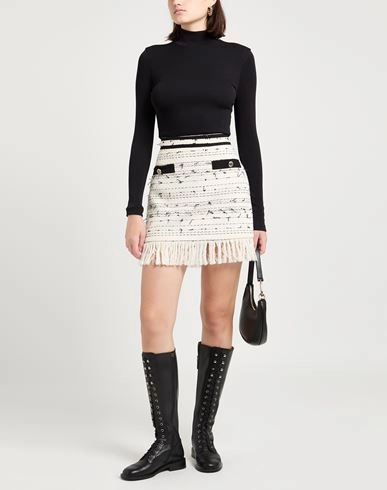 Liu Jo Cotton Flared Mini Skirt With Fringe Detail