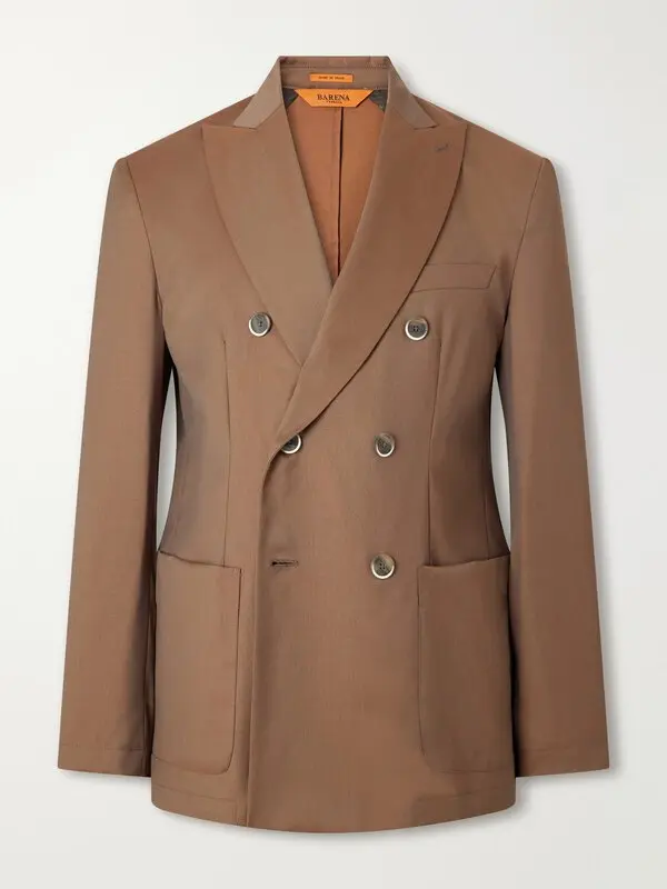 Barena Venezia Double-breasted Virgin Wool Gabardine Suit Jacket