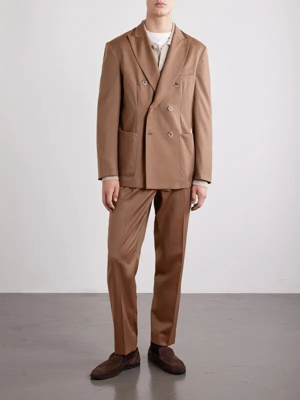 Barena Venezia Double-breasted Virgin Wool Gabardine Suit Jacket