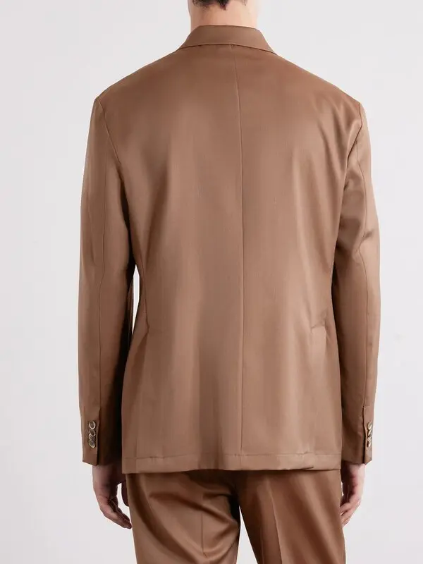 Barena Venezia Double-breasted Virgin Wool Gabardine Suit Jacket