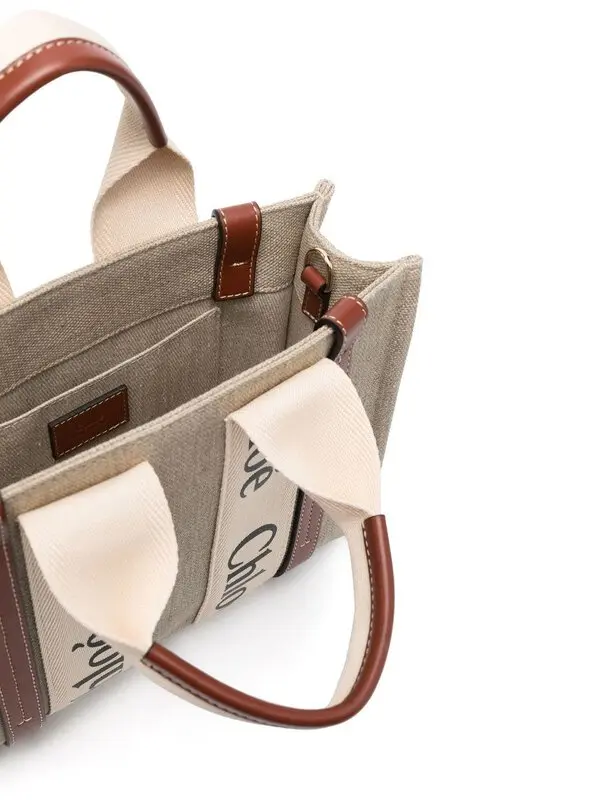 Chloé Woody Small Linen Tote