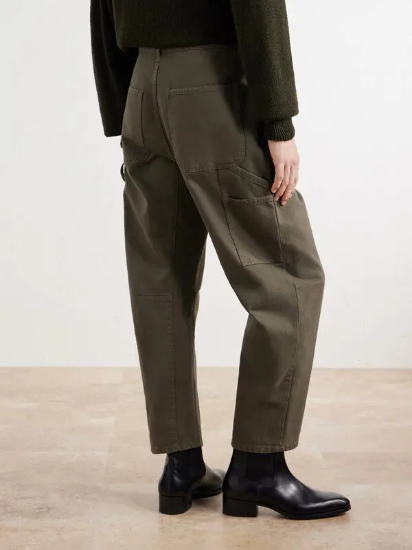 NILI LOTAN Emir Straight-leg Cotton-blend Twill Trousers