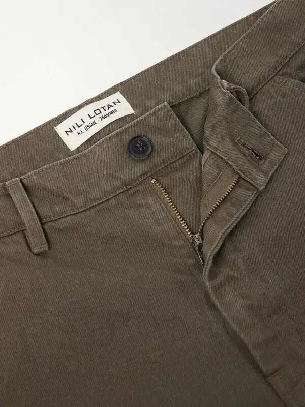 NILI LOTAN Emir Straight-leg Cotton-blend Twill Trousers