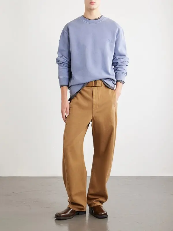 A.p.c. Fernando Logo-print Cotton-jersey Sweatshirt - Blue