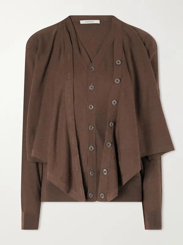 LEMAIRE Wool-blend Cardigan With Trompe-l'ail Detailing