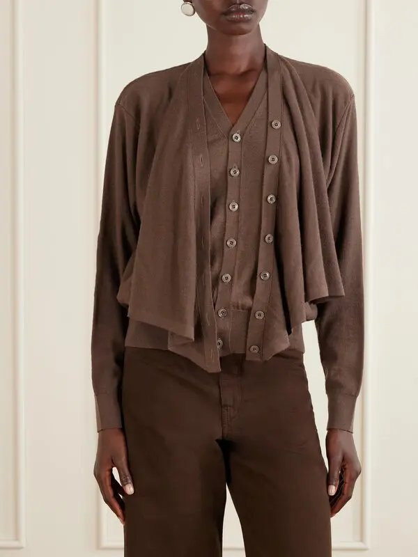 LEMAIRE Wool-blend Cardigan With Trompe-l'ail Detailing