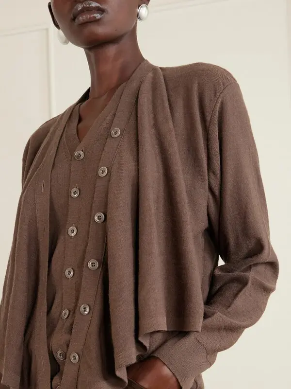 LEMAIRE Wool-blend Cardigan With Trompe-l'ail Detailing