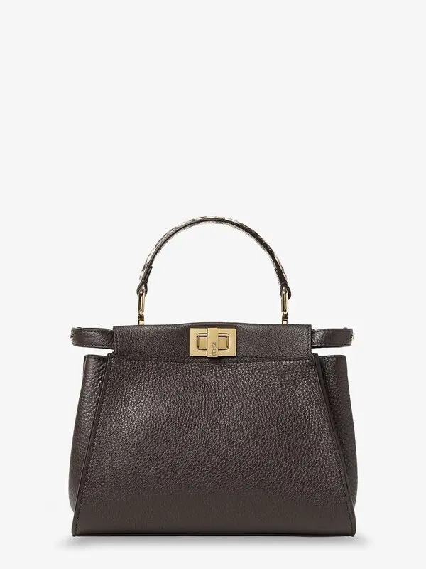 Fendi Peekaboo Mini Hammered Leather Handbag