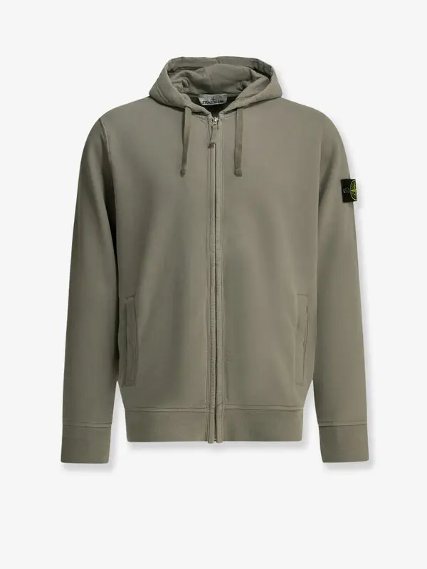 Stone Island Organic Cotton Sweatshirt With Lateral Logo Patch