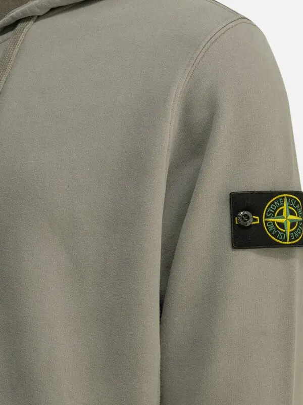 Stone Island Organic Cotton Sweatshirt With Lateral Logo Patch