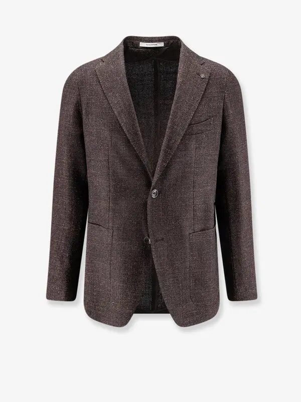 Tagliatore Virgin Wool And Silk Blazer - Brown