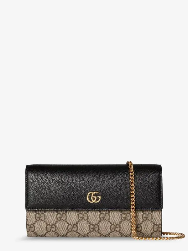 Gucci Gg Marmont Leather And Gg Supreme Fabric Crossbody Bag