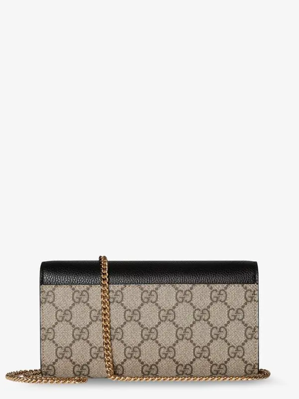 Gucci Gg Marmont Leather And Gg Supreme Fabric Crossbody Bag