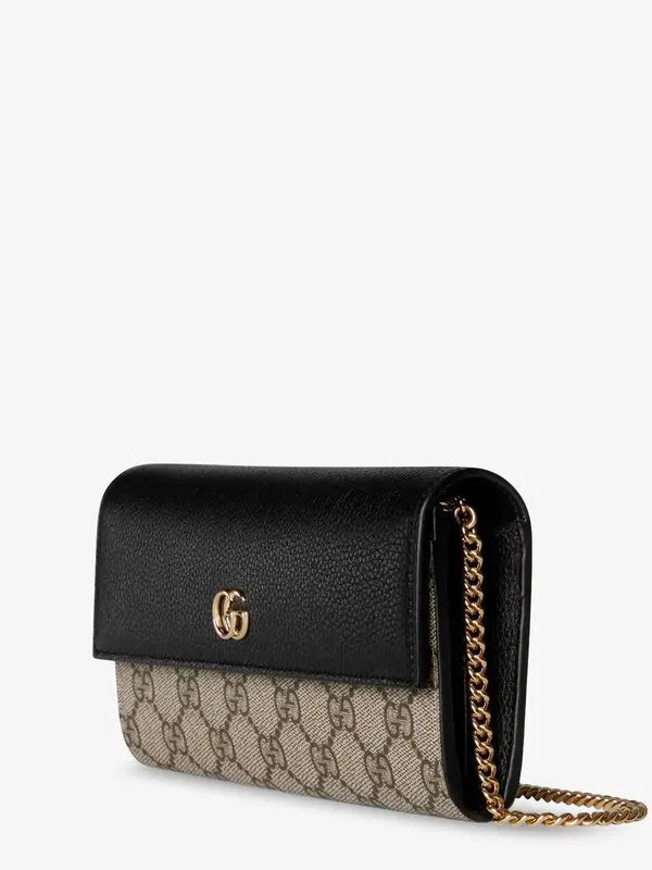 Gucci Gg Marmont Leather And Gg Supreme Fabric Crossbody Bag