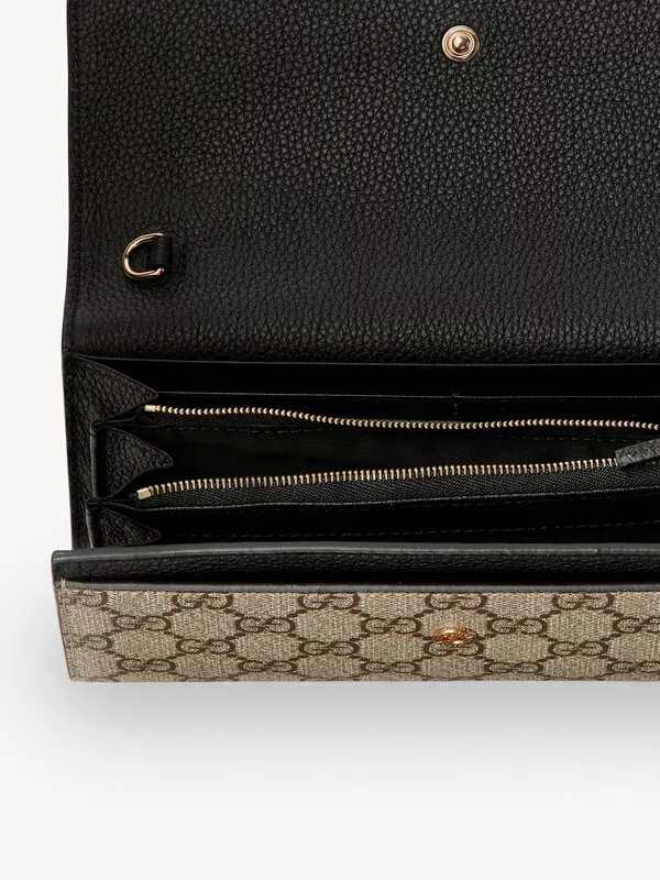 Gucci Gg Marmont Leather And Gg Supreme Fabric Crossbody Bag