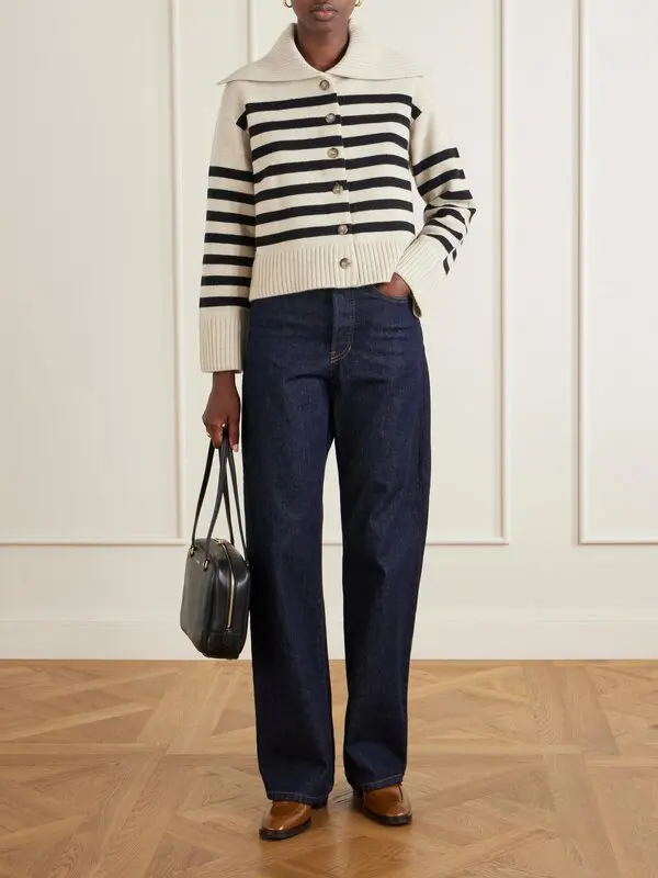 Altuzarra Rainger Striped Wool-blend Cardigan - Neutrals
