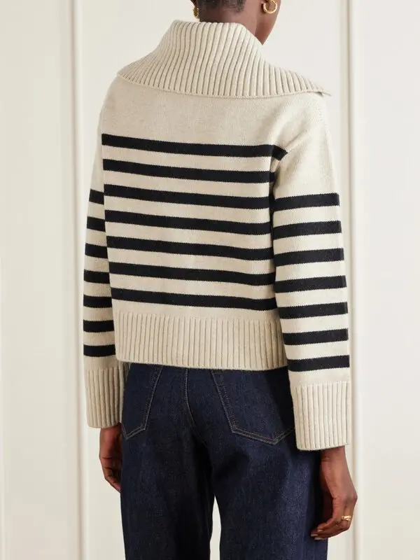 Altuzarra Rainger Striped Wool-blend Cardigan - Neutrals