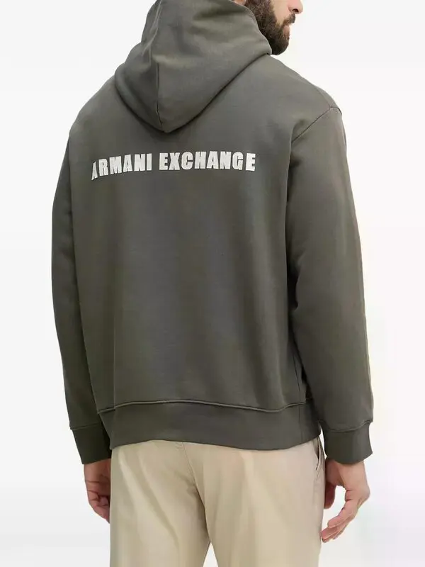 Armani Exchange Logo-patch Snap-button Hoodie