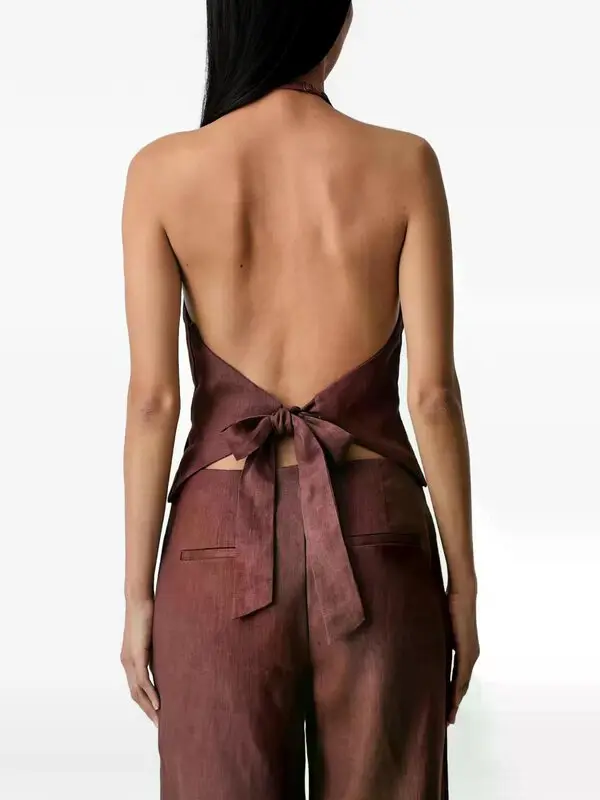 Bardot Domenica Halterneck Button-up Top
