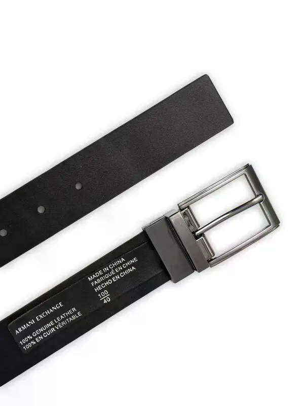 Armani Exchange Logo-embossed Leather Belt