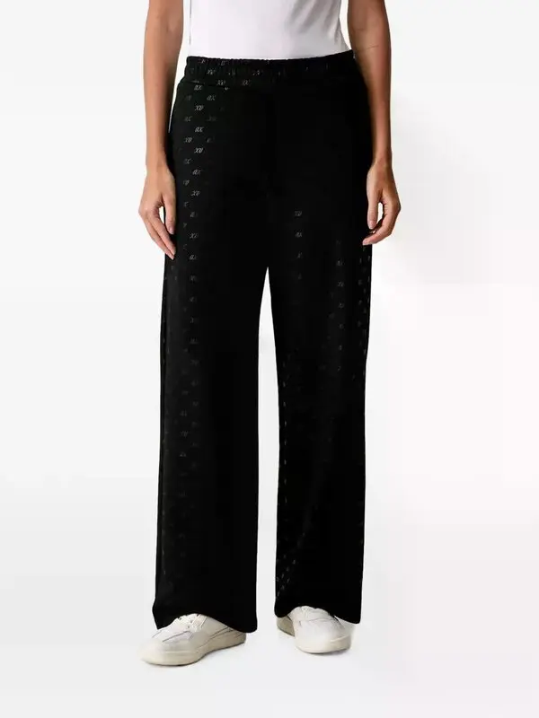 Armani Exchange Monogram Pattern Wide Leg Trousers