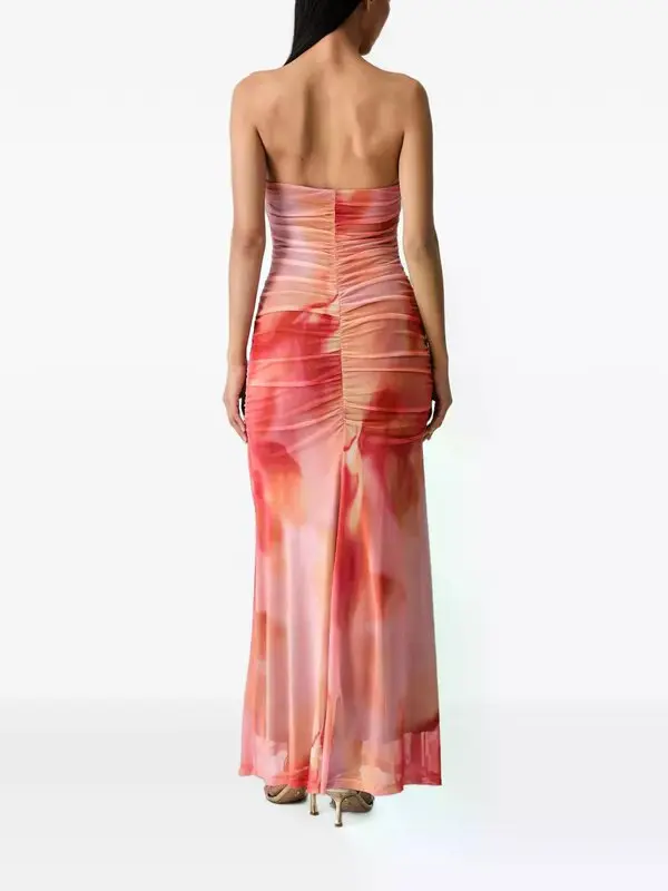 Bardot Stephanie Ruched Floral-print Maxi Dress - Pink