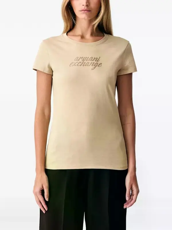 Armani Exchange Rhinestone-logo Slim-fit T-shirt