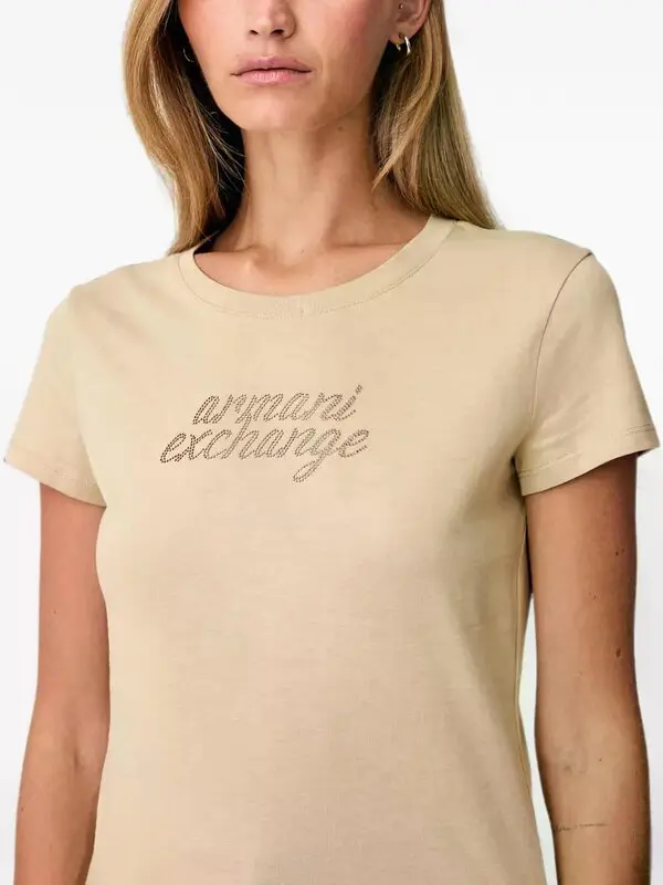 Armani Exchange Rhinestone-logo Slim-fit T-shirt
