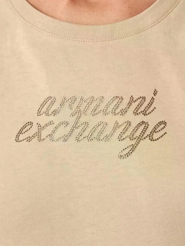 Armani Exchange Rhinestone-logo Slim-fit T-shirt