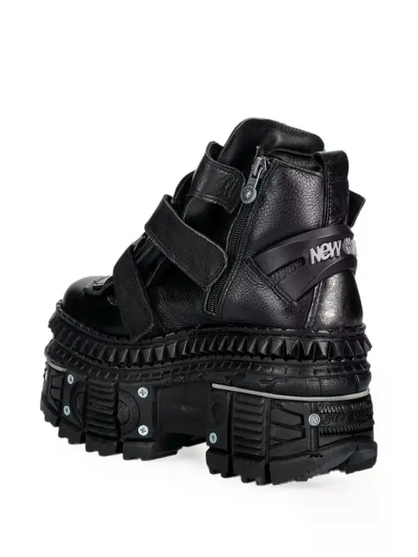 NEW ROCK Metallic Buckle-fastening Platform Boots