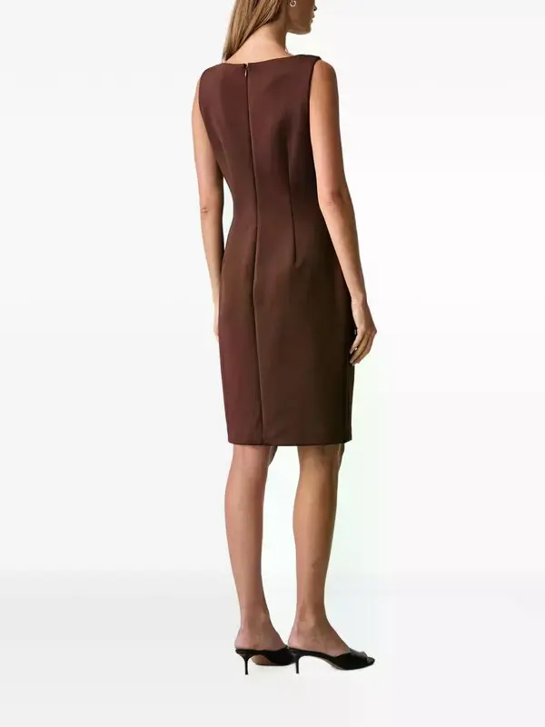 Dkny Ruched Zip-Detail Sleeveless Mini Dress - Brown